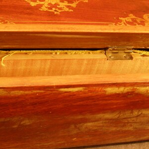 RARE Antique Inlaid Wood Inlay BOOK Wooden Jewelry Trinket Dresser Box ...