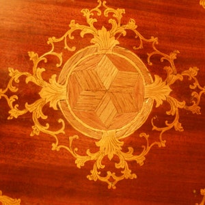 RARE Antique Inlaid Wood Inlay BOOK Wooden Jewelry Trinket Dresser Box ...