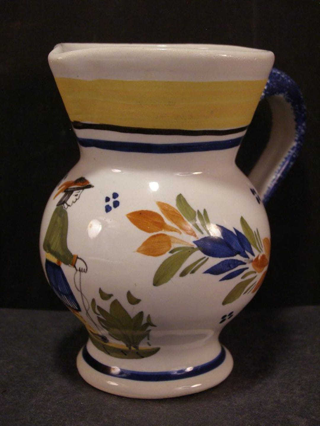 Antique Henriot Quimper Hand Painted Decorated Ceramic Pottery Water ...