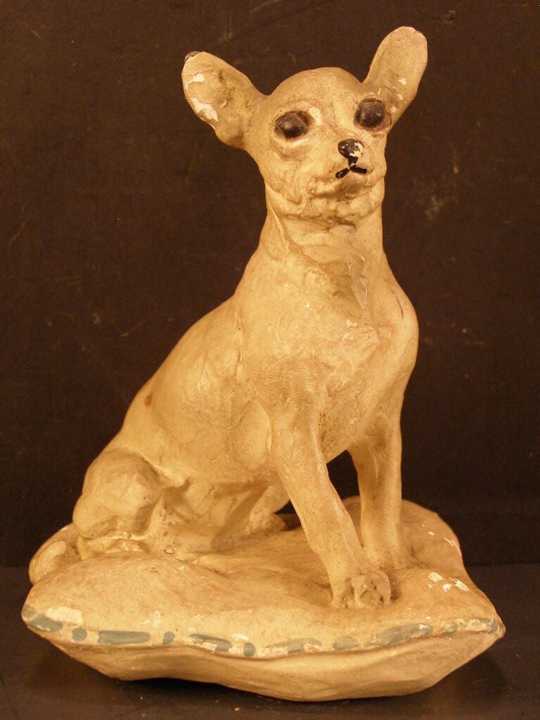 RARE Jan Allan Chihuahua Puppy Dog Lovers Carnival Figurine Chalkware ...