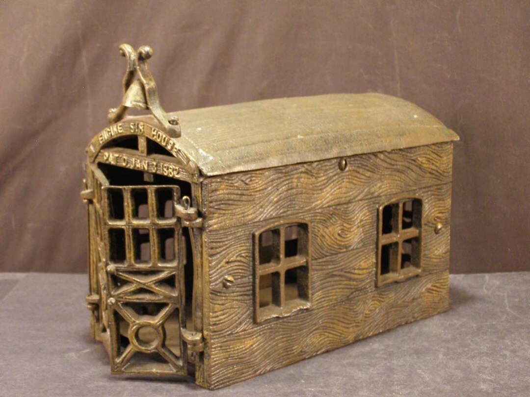 Vintage Patented 1882 Cast Iron Fire Engine Truck House 518 Money Bill ...