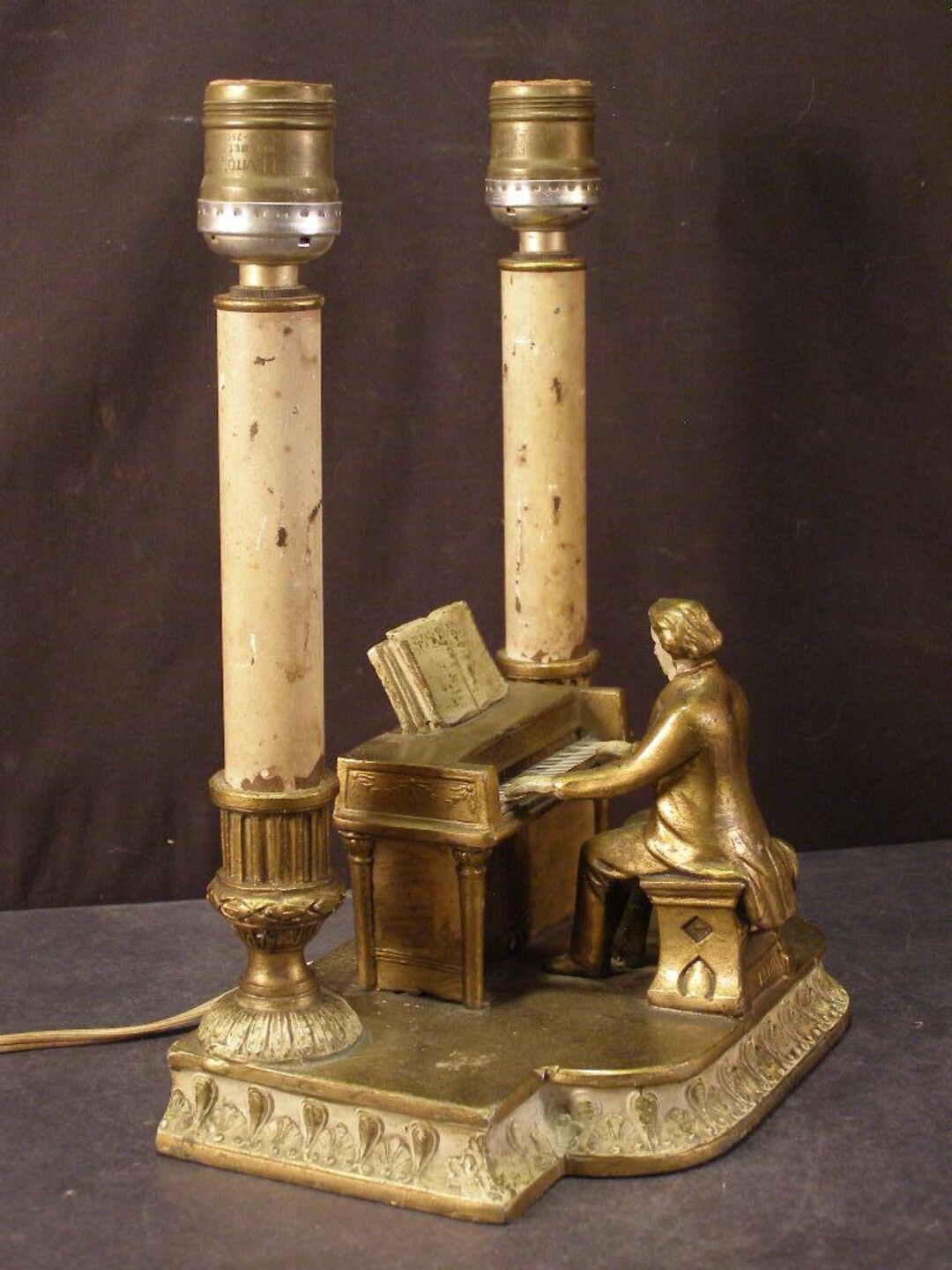 RARE 1932 Hirsh Beethoven Playing Piano Figurine Statue Sculpture Metal ...