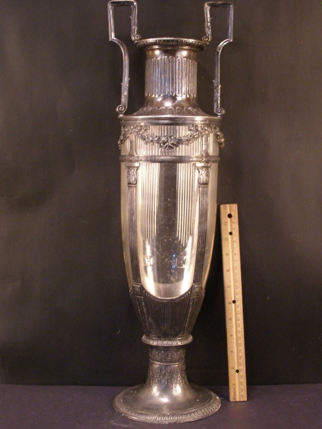 HUGE Neoclassical Continental Silver Cut Glass Garland Swag - Etsy