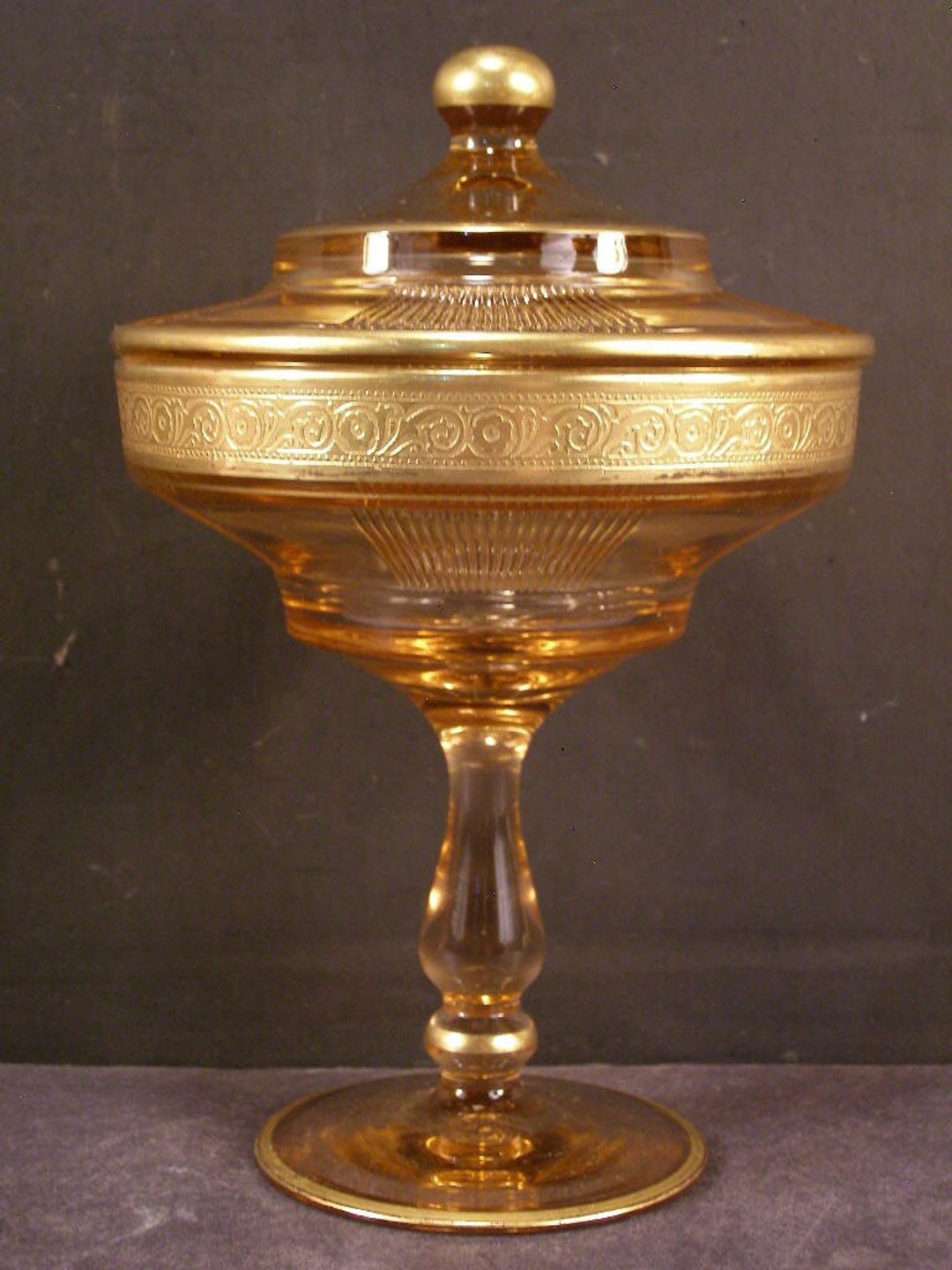 Rare Heisey Glass Pleat & Panel Depression Glass Compote Candy Dish ...