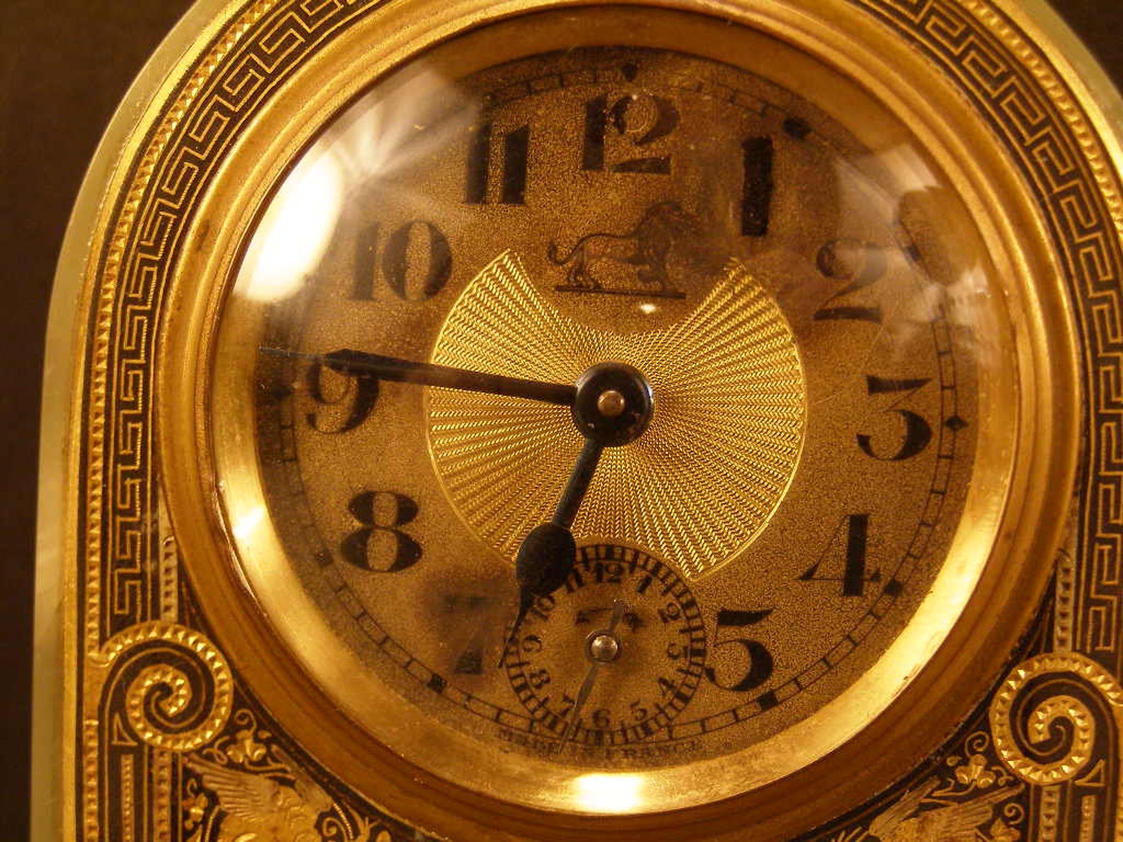 Antique French Brevete Onyx Niello Damascene Alarm Clock - Etsy