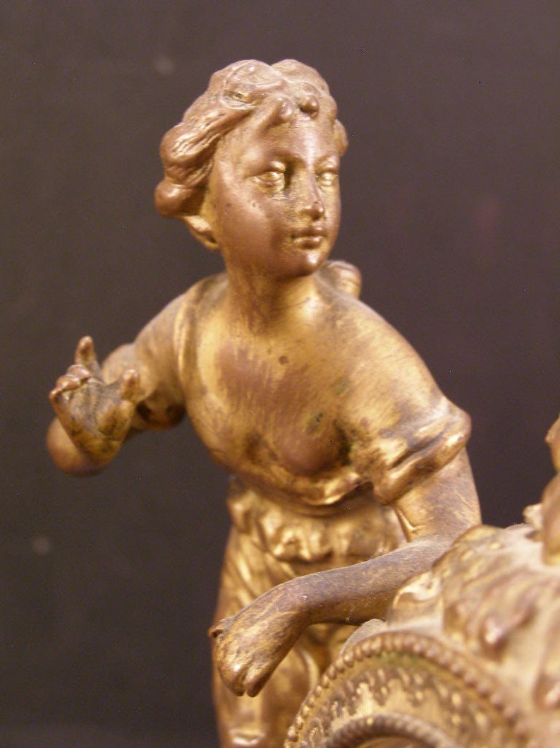 19th C Bronze Girl Figurine Woman Sculpture Lady Statue Mantle - Etsy