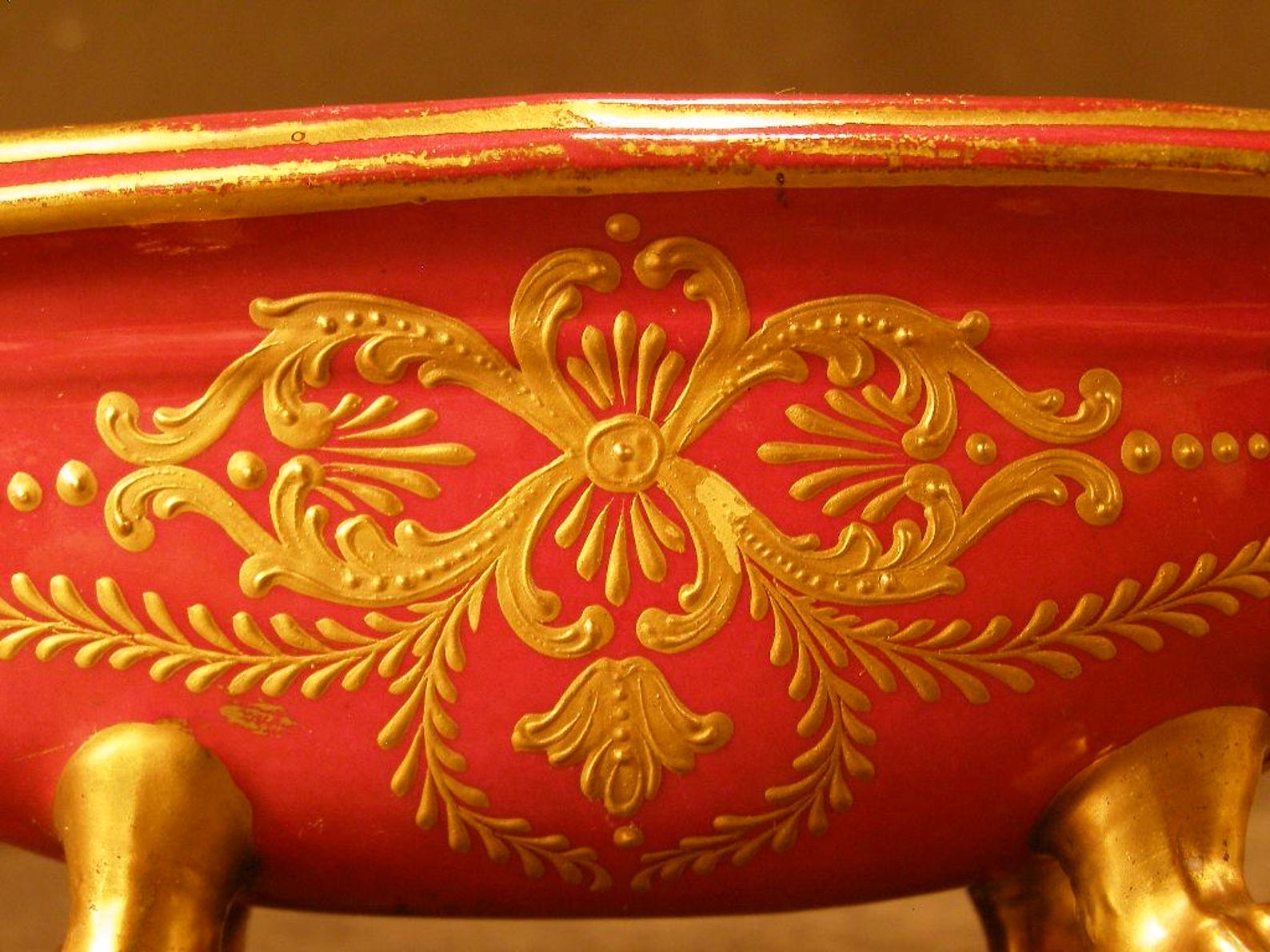 Antique Figural Swan Fish CONTINENTAL Gilt Porcelain Boat Inkwell ...