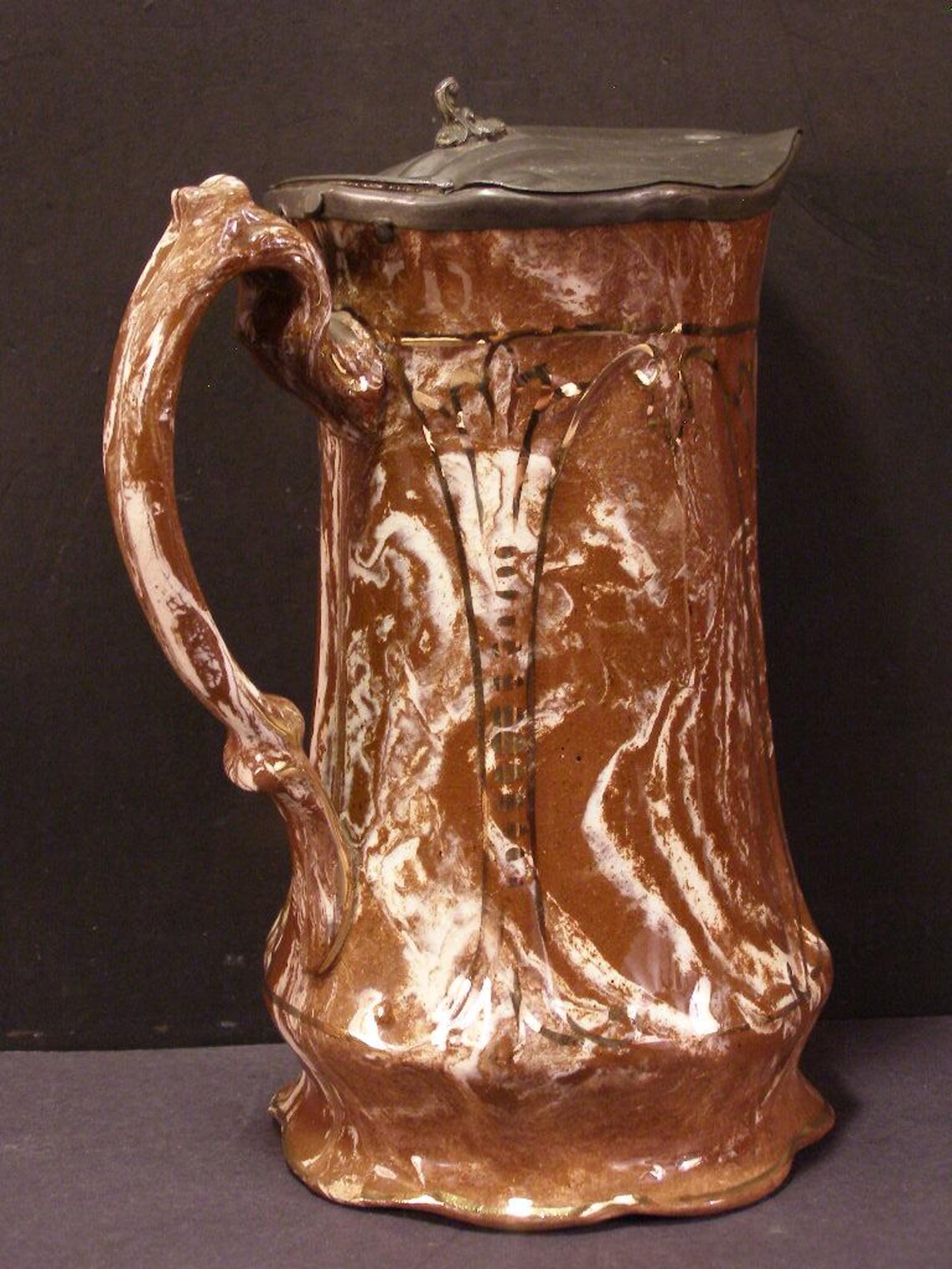 RARE EARLY 1800 Marbled Agate Ware Mocha Creamware Staffordshire ...