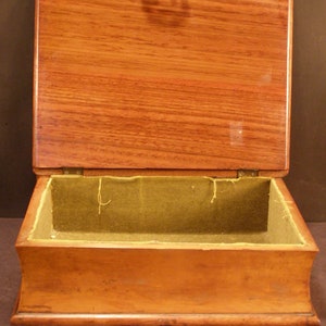 RARE Antique Inlaid Wood Inlay BOOK Wooden Jewelry Trinket Dresser Box ...