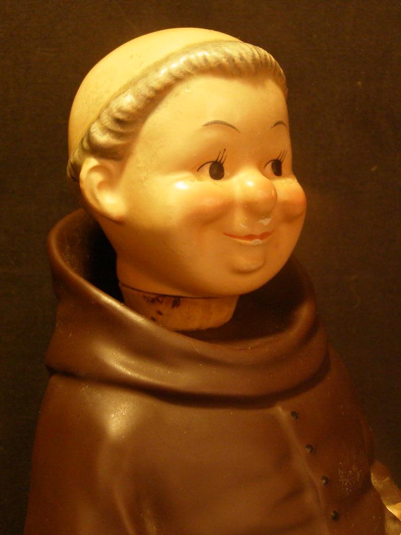 Vintage Goebel Bee Friar Tuck Monk Liquor Bottle Decanter Ceramic ...