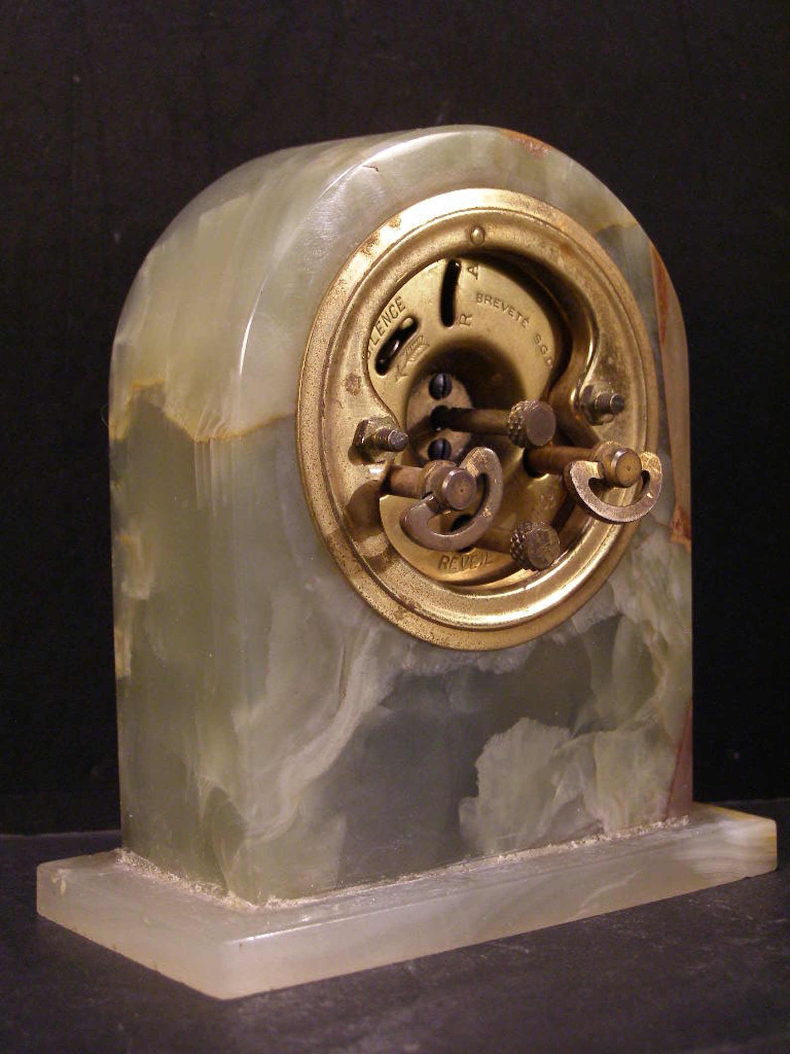 Antique French Brevete Onyx Niello Damascene Alarm Clock - Etsy