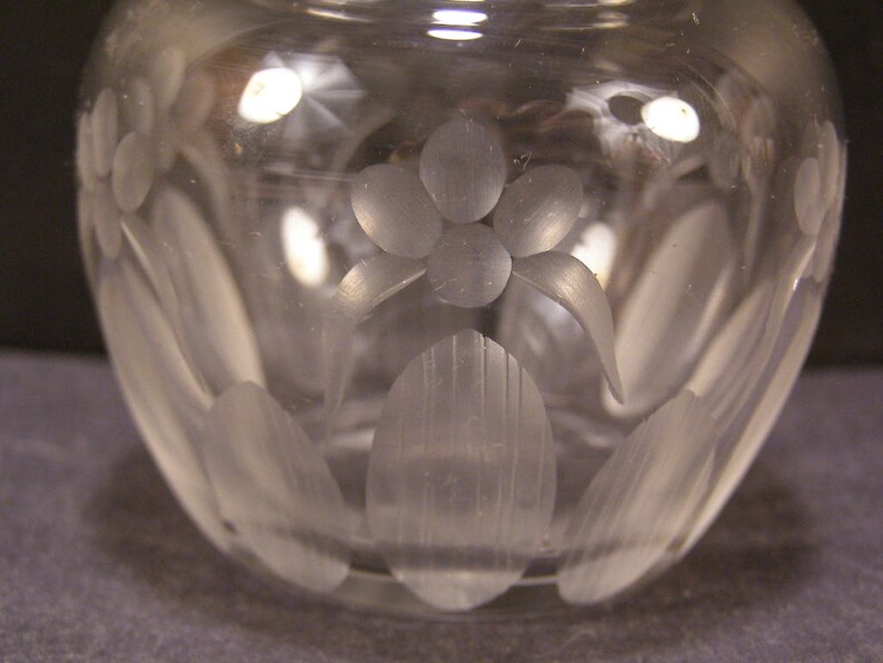 Vintage Sterling Silver Cut Etch Crystal Glass Mustard Pot Condiment ...