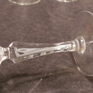 8 Vintage Deep Cut Etched Stem Crystal Wine Goblet Water Glasses H ...