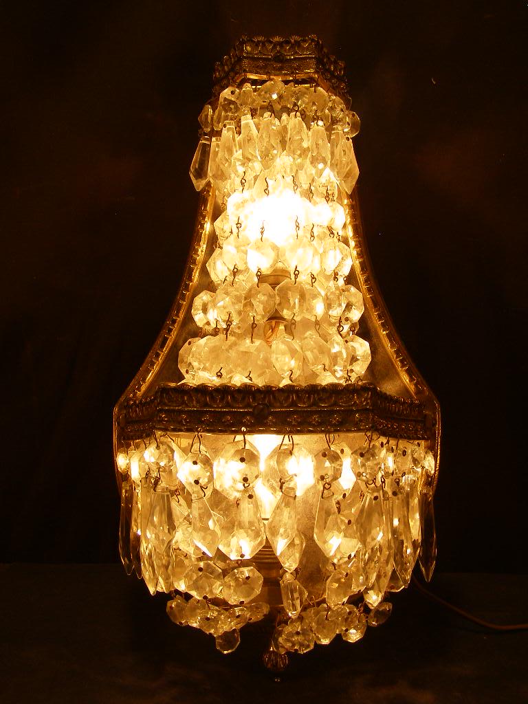 Vintage Prism Wall Sconce Crystal SOLID Bronze Empire Light Lamp ...