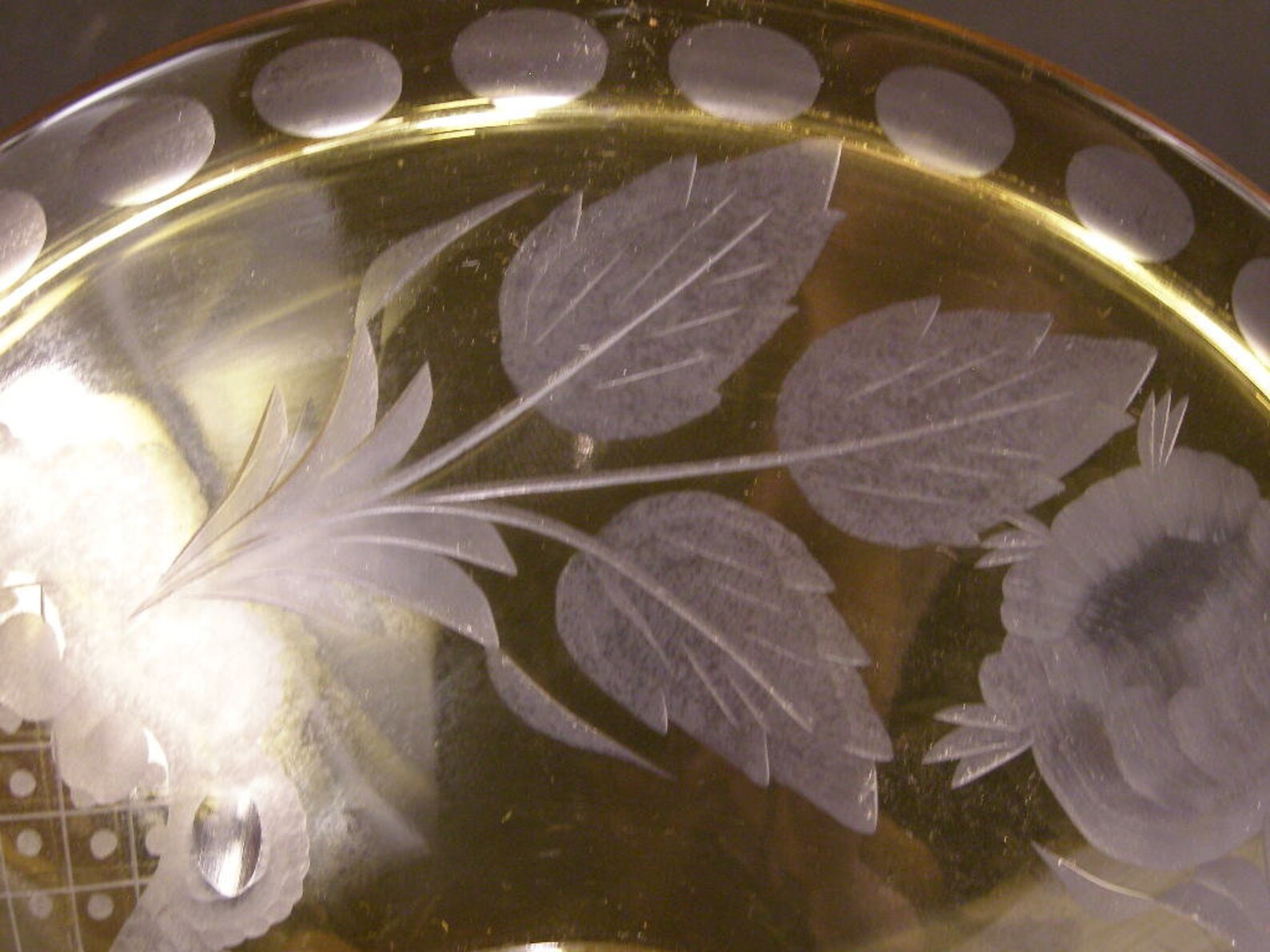 Vintage Intaglio Cut 2 Clear Compote Candy Dish Bohemian Glass Tazza ...