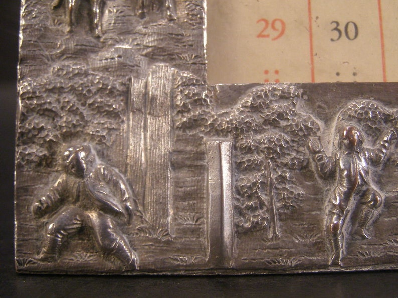 1890's Continental Art Silver Calendar Photo Picture Scenic Relief ...
