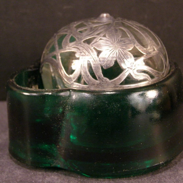 Sterling Silver Overlay on Glass - Etsy