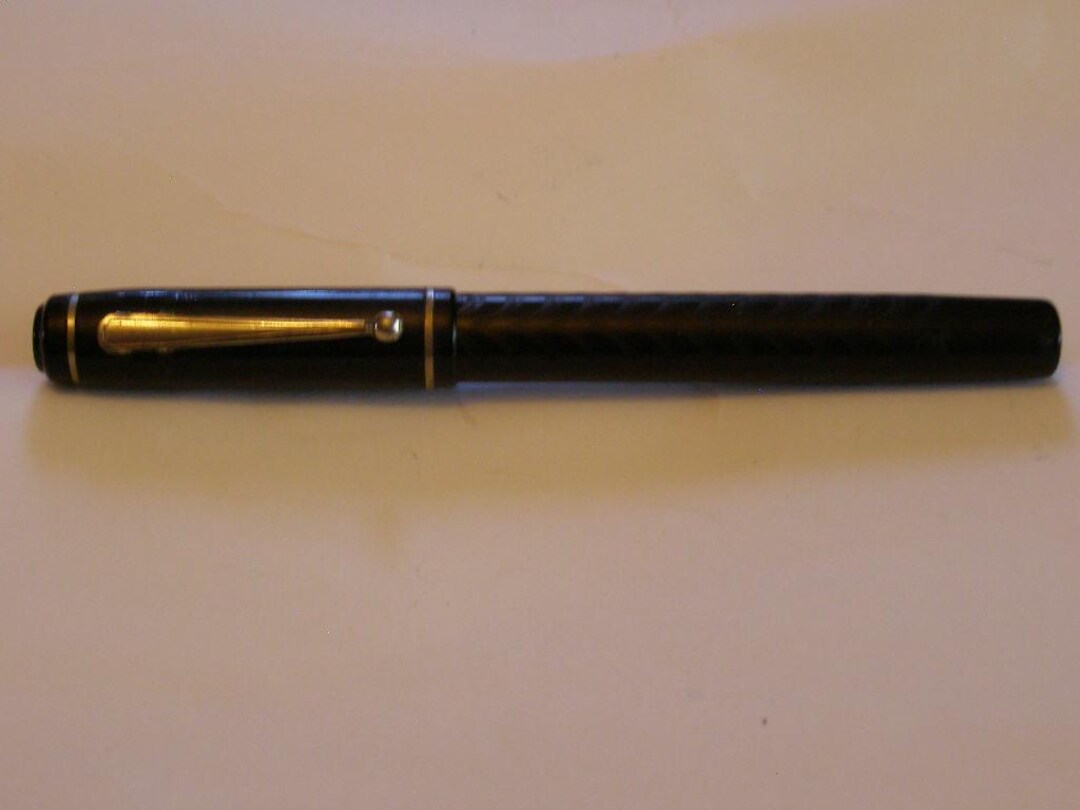 Vintage 40's MCM Mid Century Modern 14K Gold Nib Black Lever Fountain ...