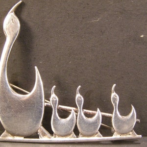 Vintage Brammer Sterling Silver Goose Duck & Ducklings Pin - Etsy