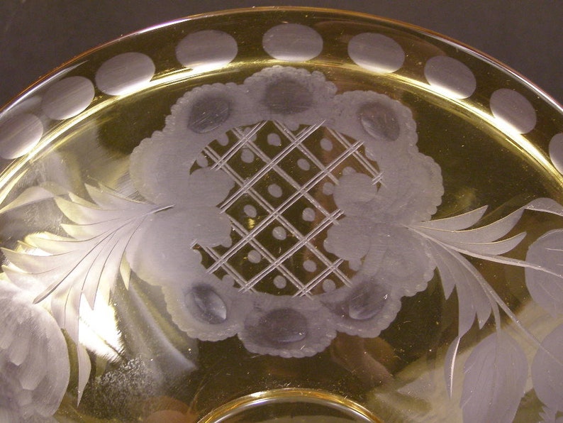Vintage Intaglio Cut 2 Clear Compote Candy Dish Bohemian Glass - Etsy