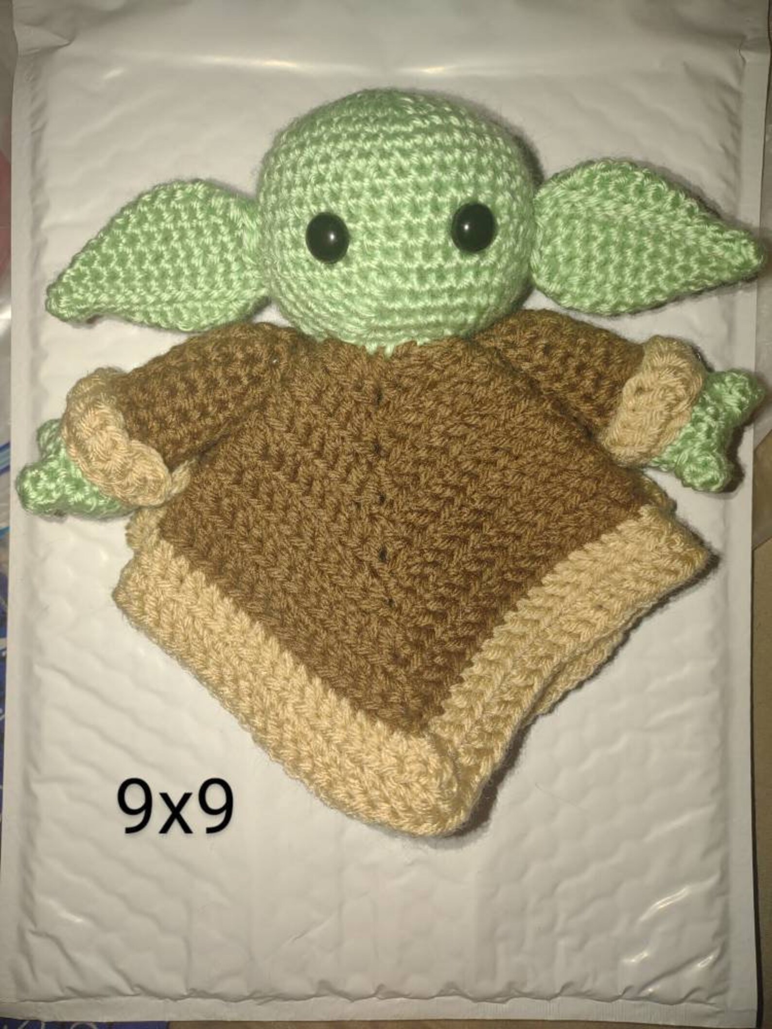 Crochet Baby Yoda Rattle Lovey Finished Stuffed Toy - Etsy