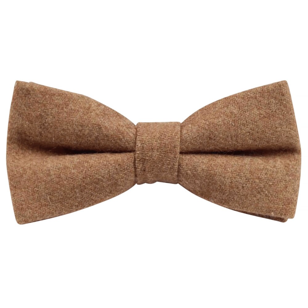 Rufus: Camel Tan Bow Tie Wool Bow Tie Mens Bow Ties Wedding - Etsy