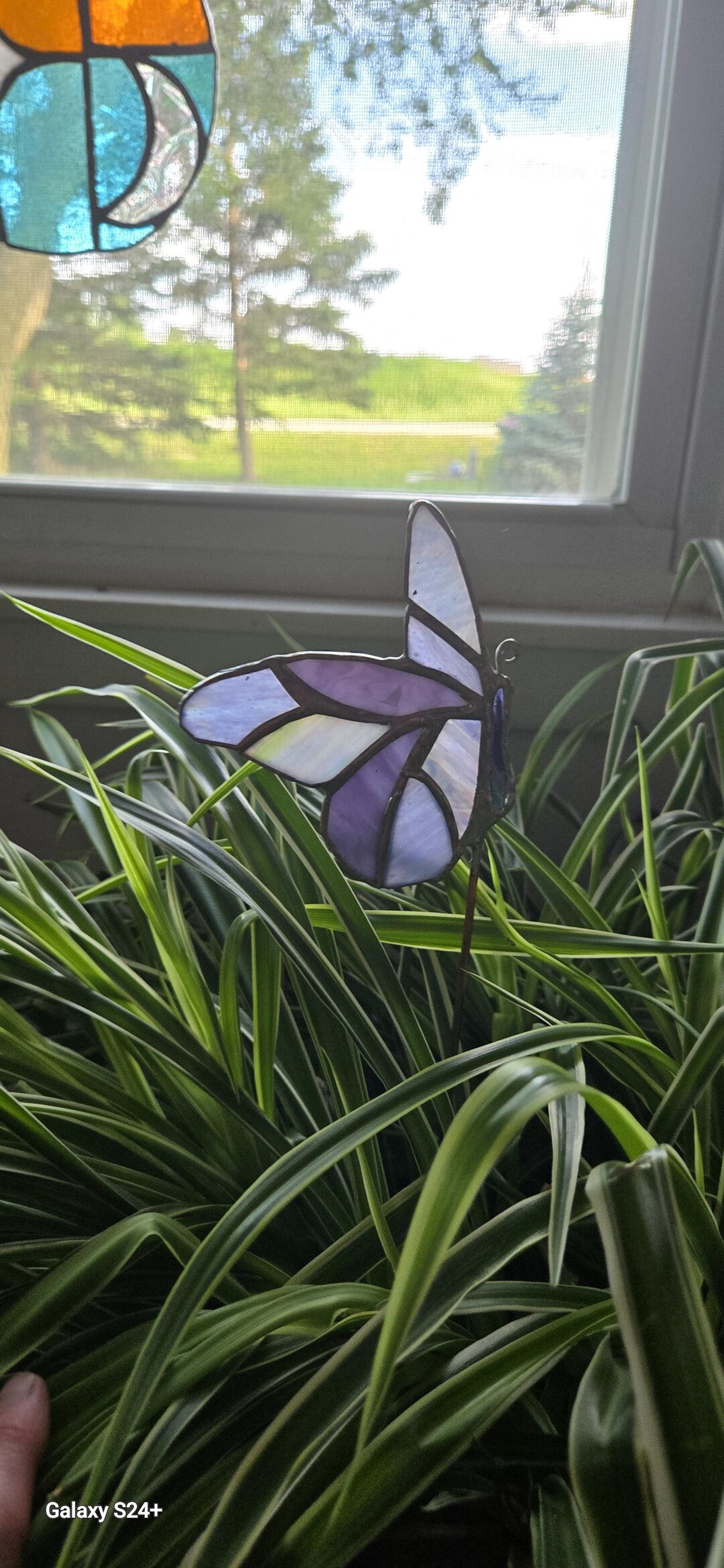 Purple Butterfly Suncatcher on Copper Rod - Etsy