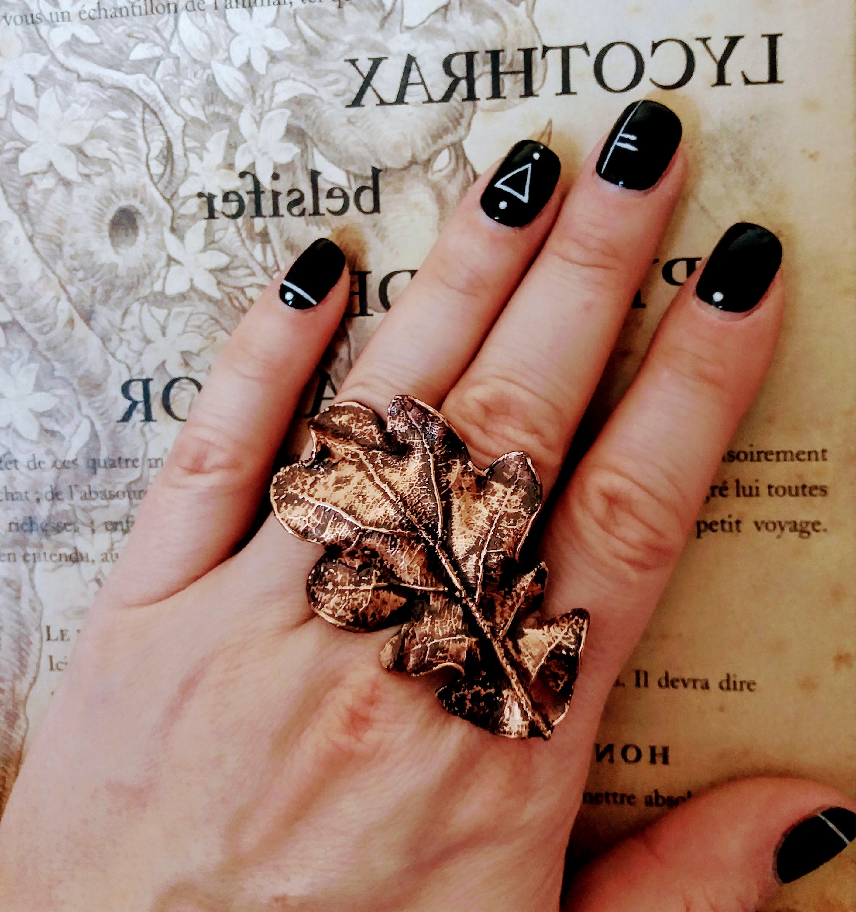 Leaf Copper Ring Forest Jewelry Rustic Ring Woodland - Etsy