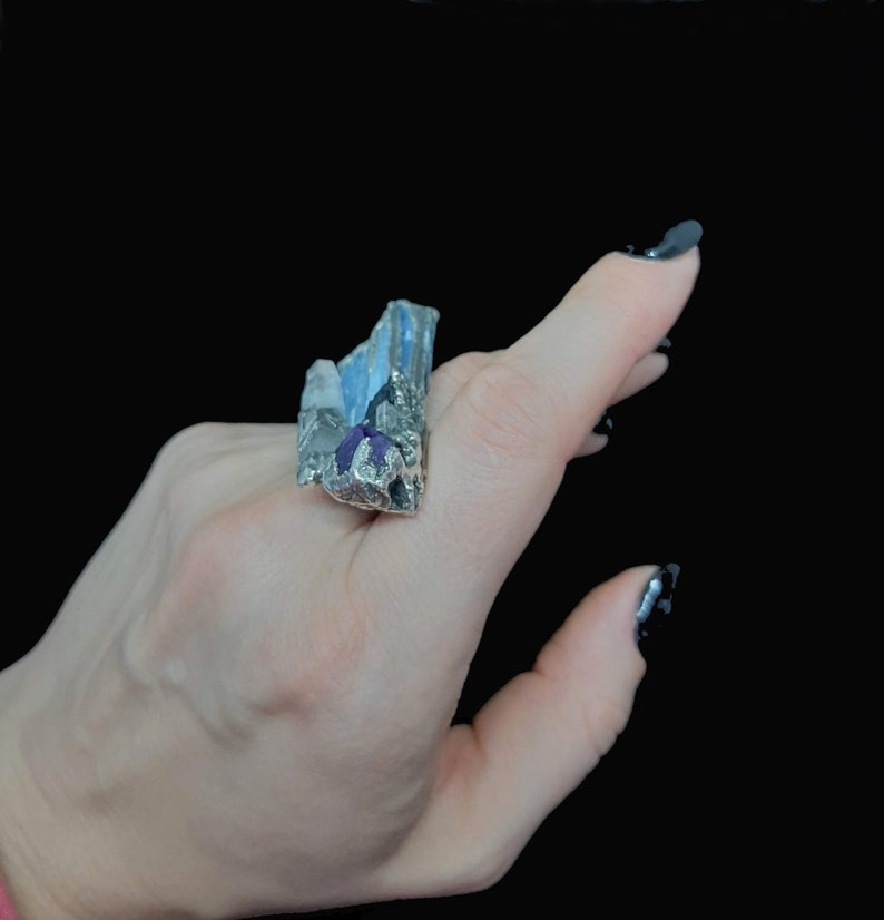Multi Stone Ring Big Ring Raw Stone Ring Fantasy Jewelry | Etsy