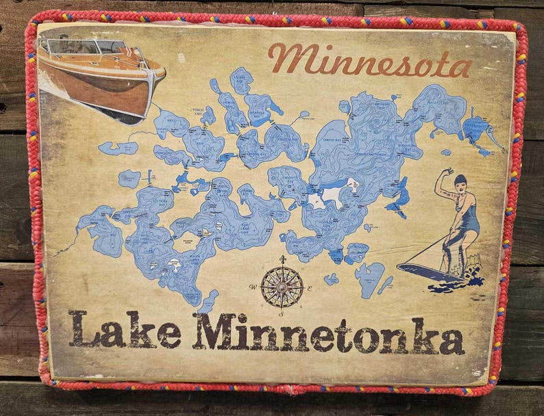 LAKE MINNETONKA MAP - Etsy