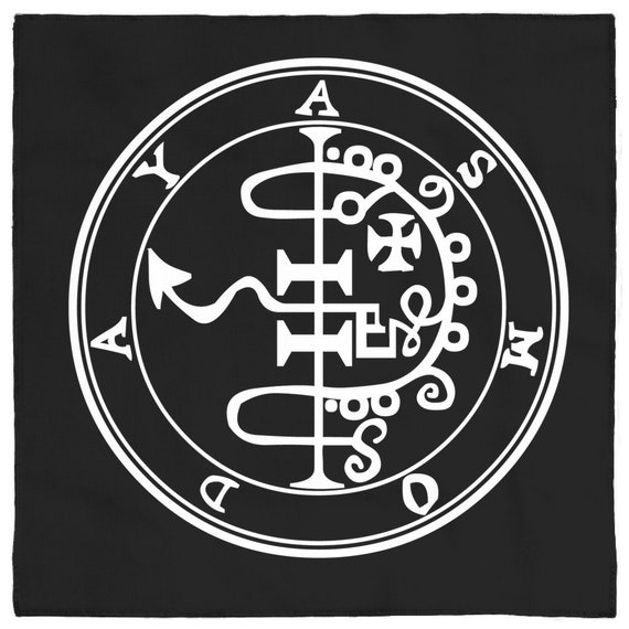 Simbolo Asmodeus Sigil Of Asmoday Anhänger Mit Onyx Und Granat,