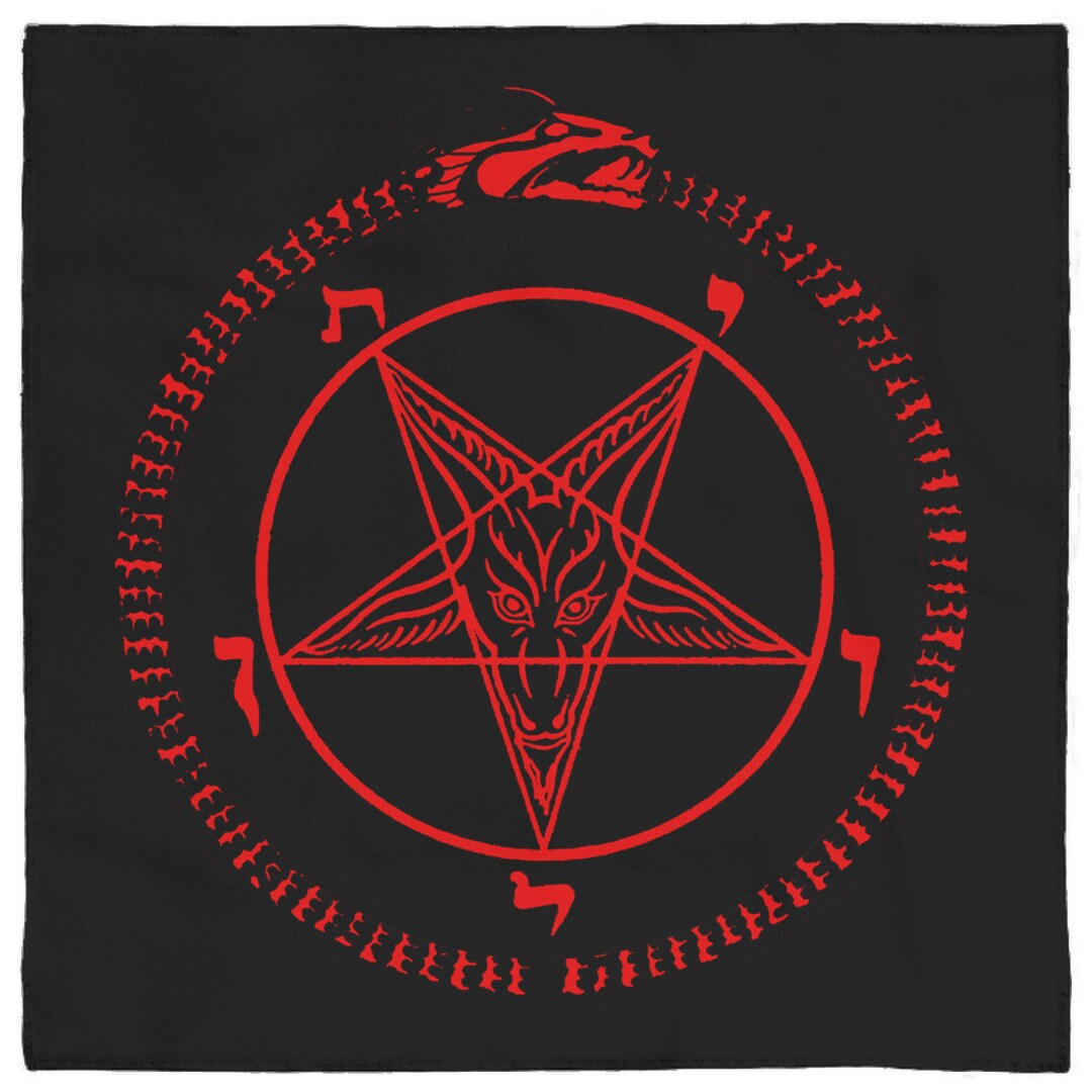Satanic Altar Cloth - Leviathan Baphomet Sigil Red Print - Etsy