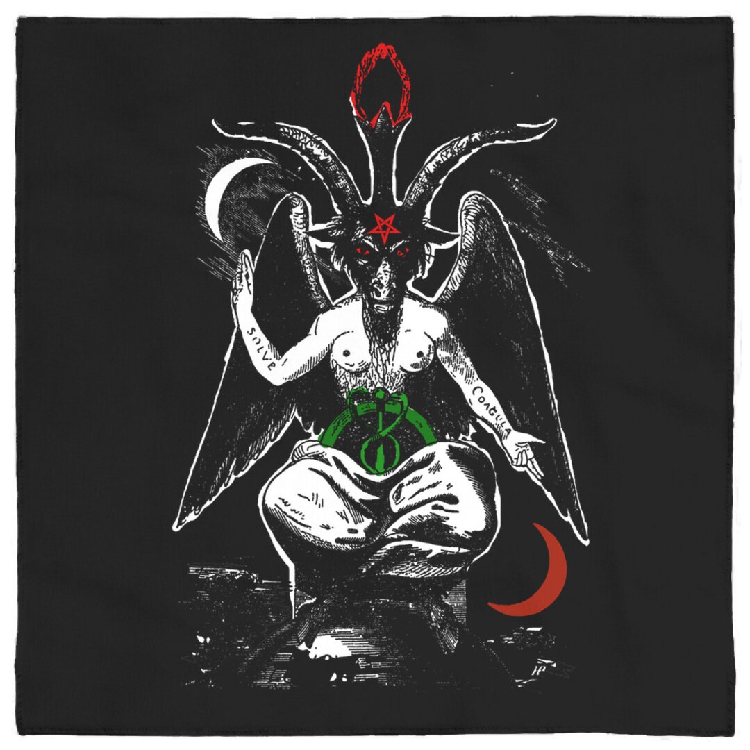 Baphomet Altar Cloth - Sabbatic Goat Red / Green - Etsy