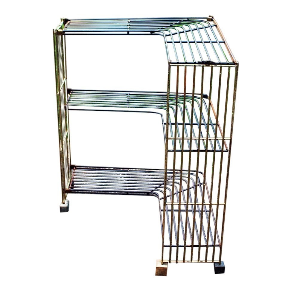 Midcentury Metal Wire Corner Shelving Unit Book Shelves Book | Etsy