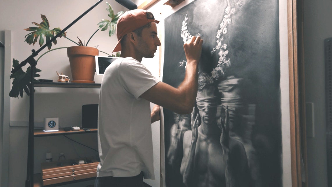 Berkana - Jono Dry Pencil Drawing Print - Etsy