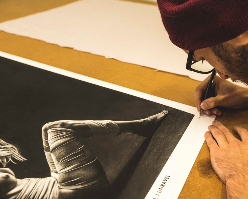 Restrained, I Unravel Jono Dry Pencil Drawing Print - Etsy