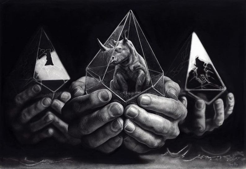 Solitude Jono Dry Pencil Drawing Print - Etsy