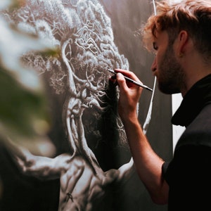 Encircle - Jono Dry Pencil Drawing Print - Etsy