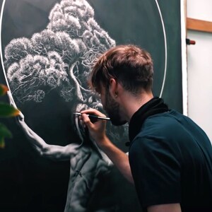 Encircle - Jono Dry Pencil Drawing Print - Etsy