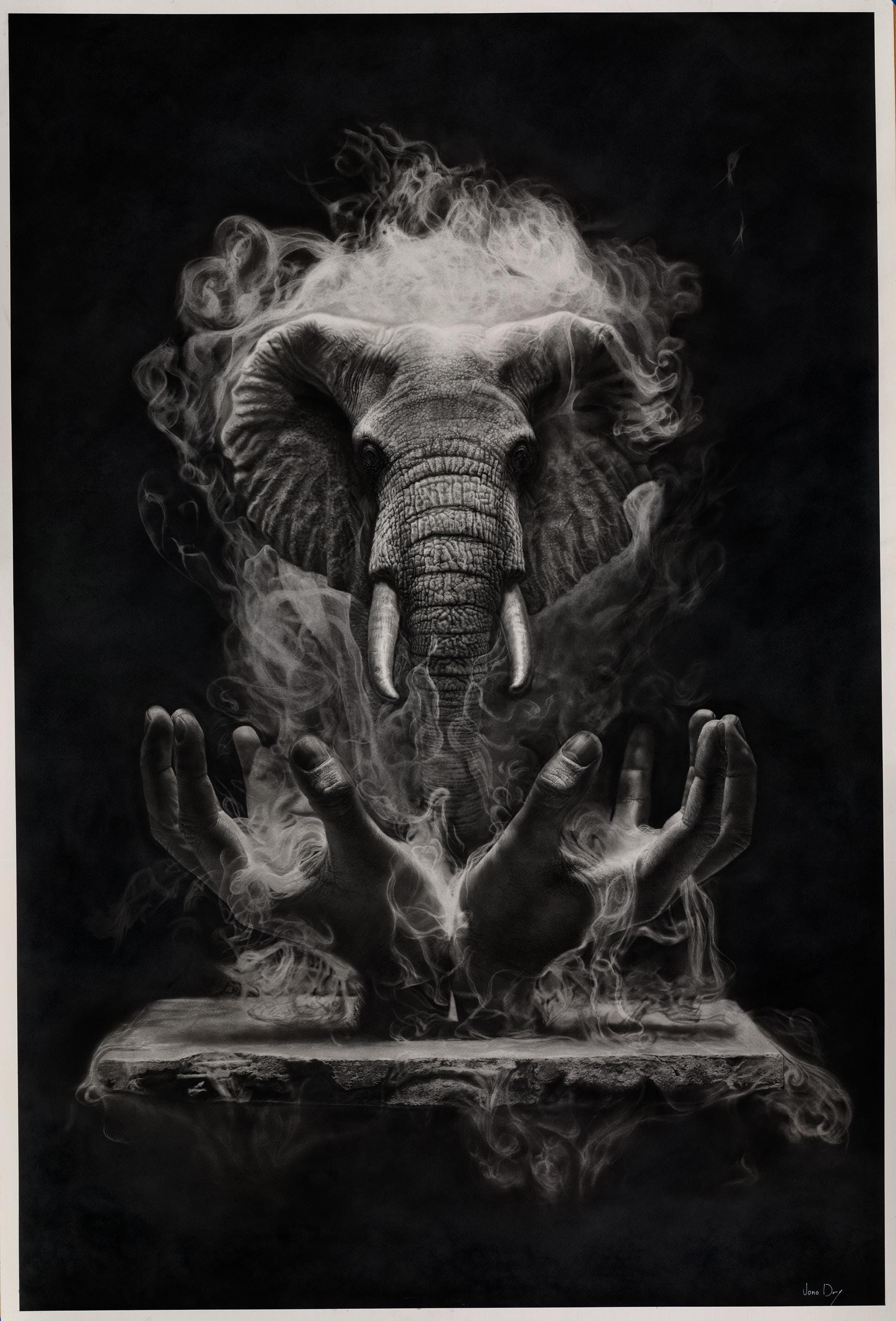 Weight of Mist - Jono Dry Pencil Drawing Print - Etsy