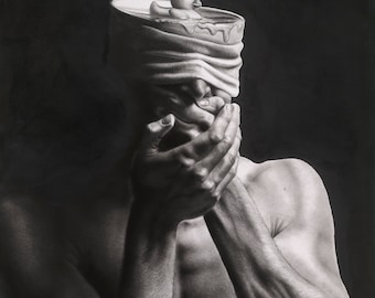 Stag Queen Jono Dry Pencil Drawing Print - Etsy