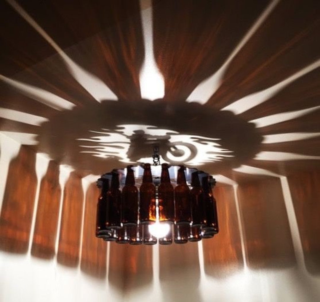 MOTORCYCLE FLAME Oval Bottle Chandelier, Ceiling Light, Motorcycle ...