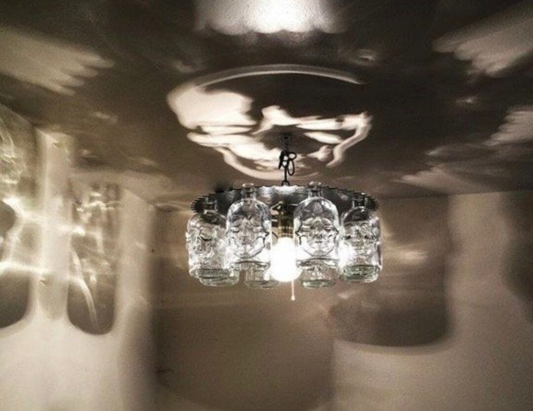 SKULL Bottle Shadow Light, Unique Lighting, Skull, Lighting, Skull Gift ...