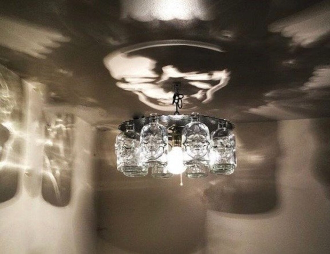 SKULL Bottle Shadow Light Unique Lighting Skull Lighting - Etsy