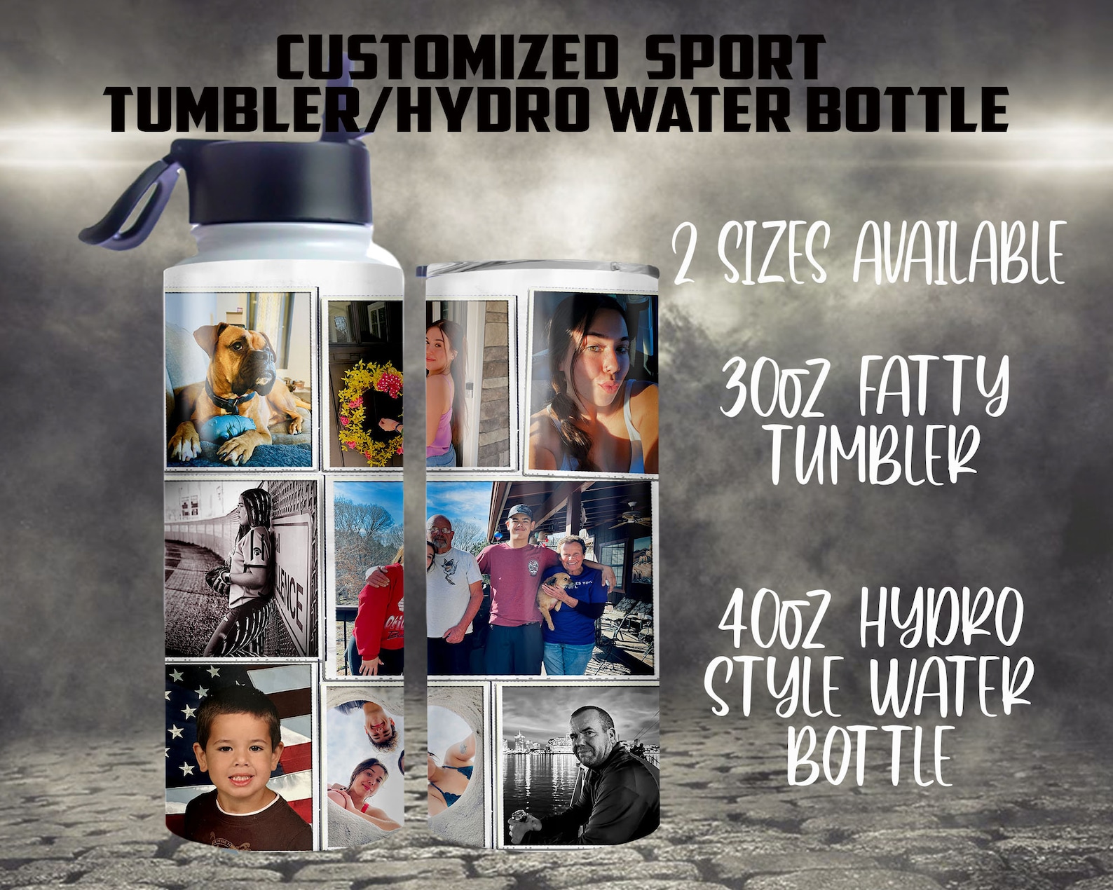 Customized Photo Collage Hydro Water Bottle/tumbler | Personalized ...