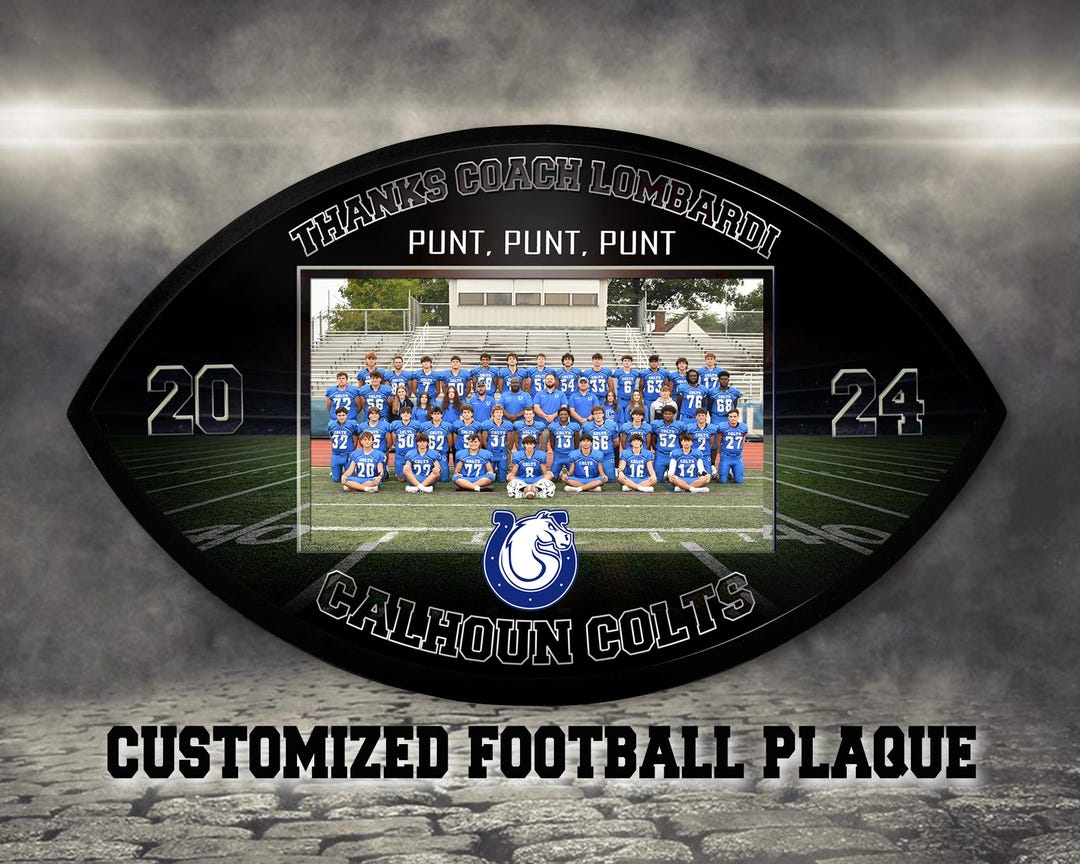 Personalized Football Shape Plaque. Makes for Great Team Gifts, Senior ...