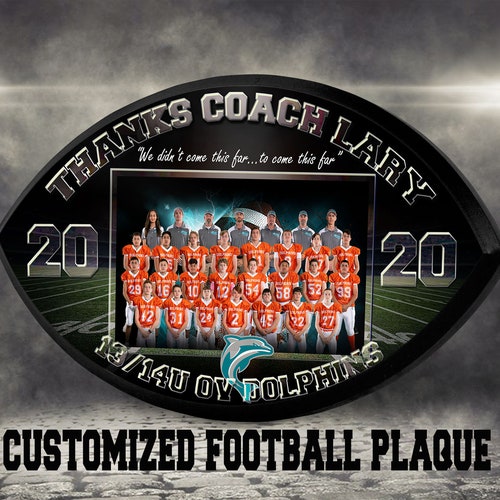 Personalized Football Shape Plaque. Makes for Great Team - Etsy