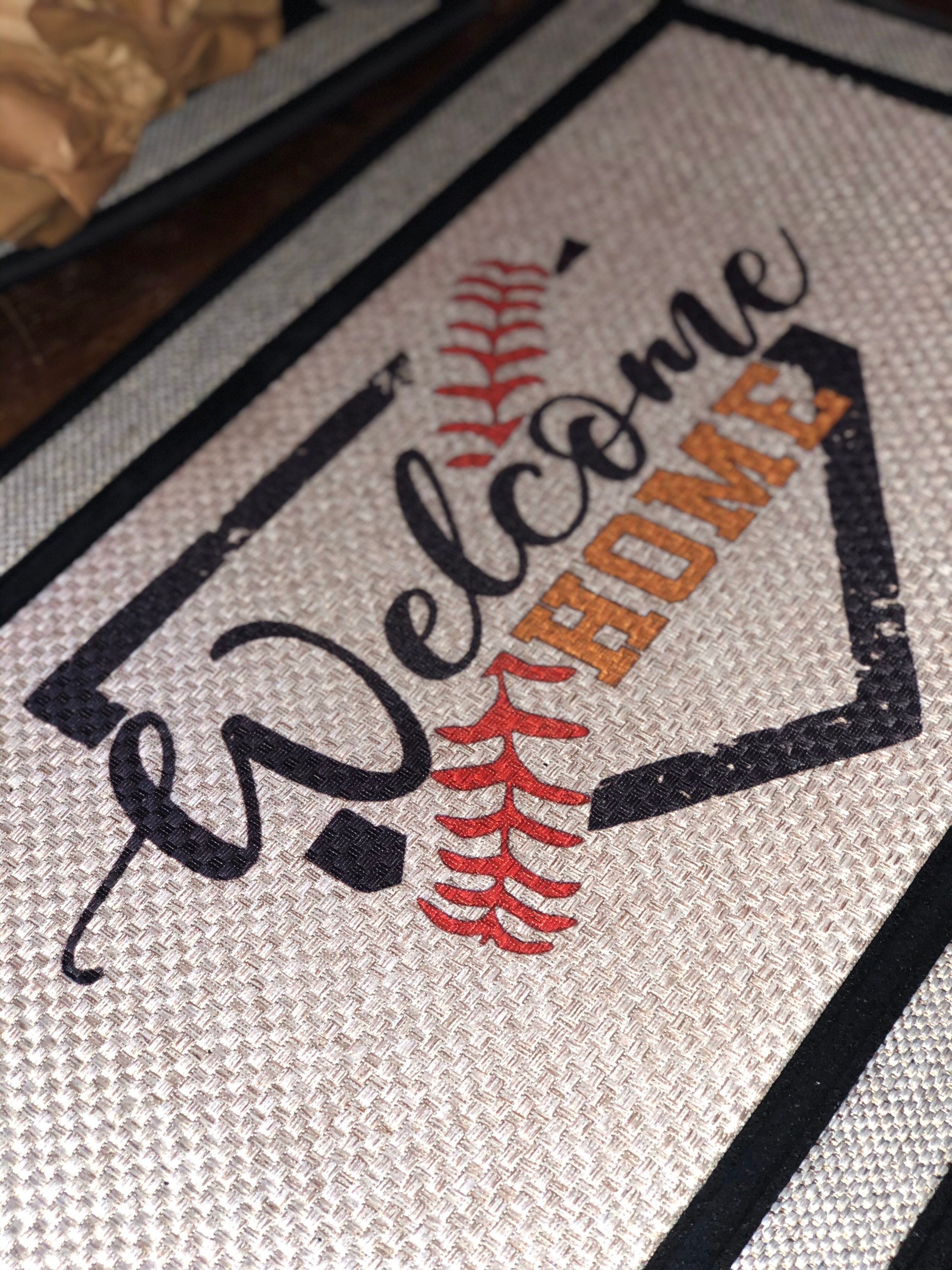 Welcome to Our Home Softball/baseball Door Mat. Great for Housewarming ...