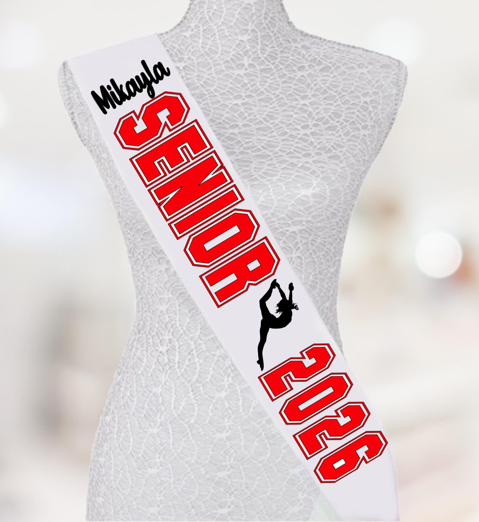 Senior Sashes - Dance Sashes. Leaping Dancer. Customized Sash for Any ...