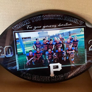 Personalized Football Shape Plaque. Makes for Great Team Gifts, Senior ...